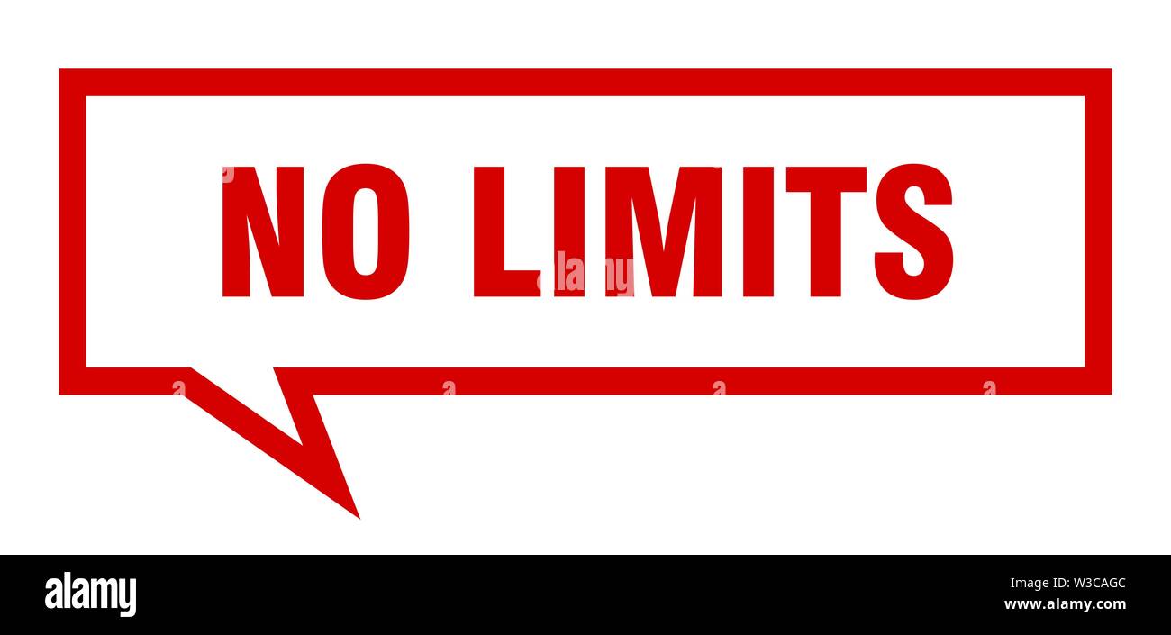 no limits sign. no limits square speech bubble. no limits Stock Vector ...