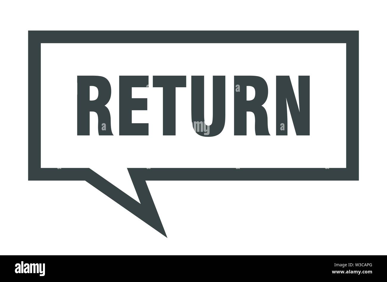 return sign. return square speech bubble. return Stock Vector Image ...