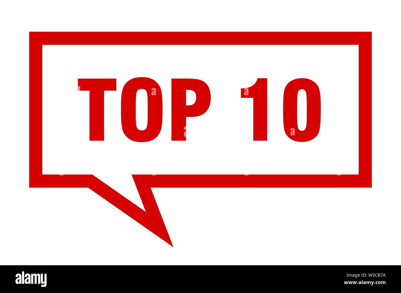 top 10 sign. top 10 square speech bubble. top 10 Stock Vector Image ...