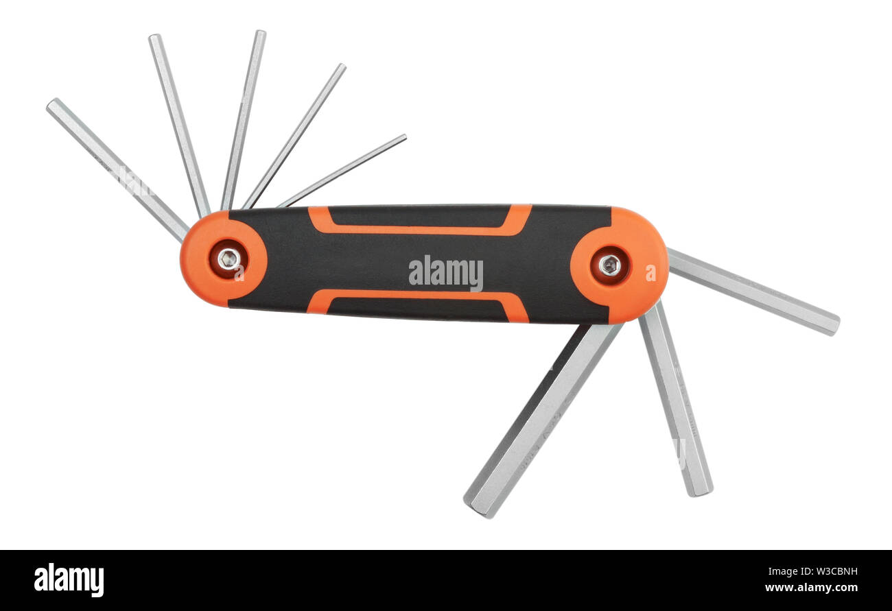 Hex wrench key set isolated on white background Stock Photo - Alamy