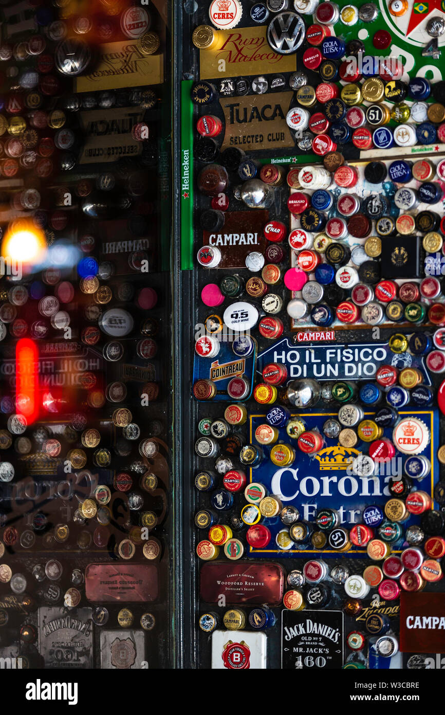 collection of bottle caps in Bergamo, Italy Stock Photo - Alamy