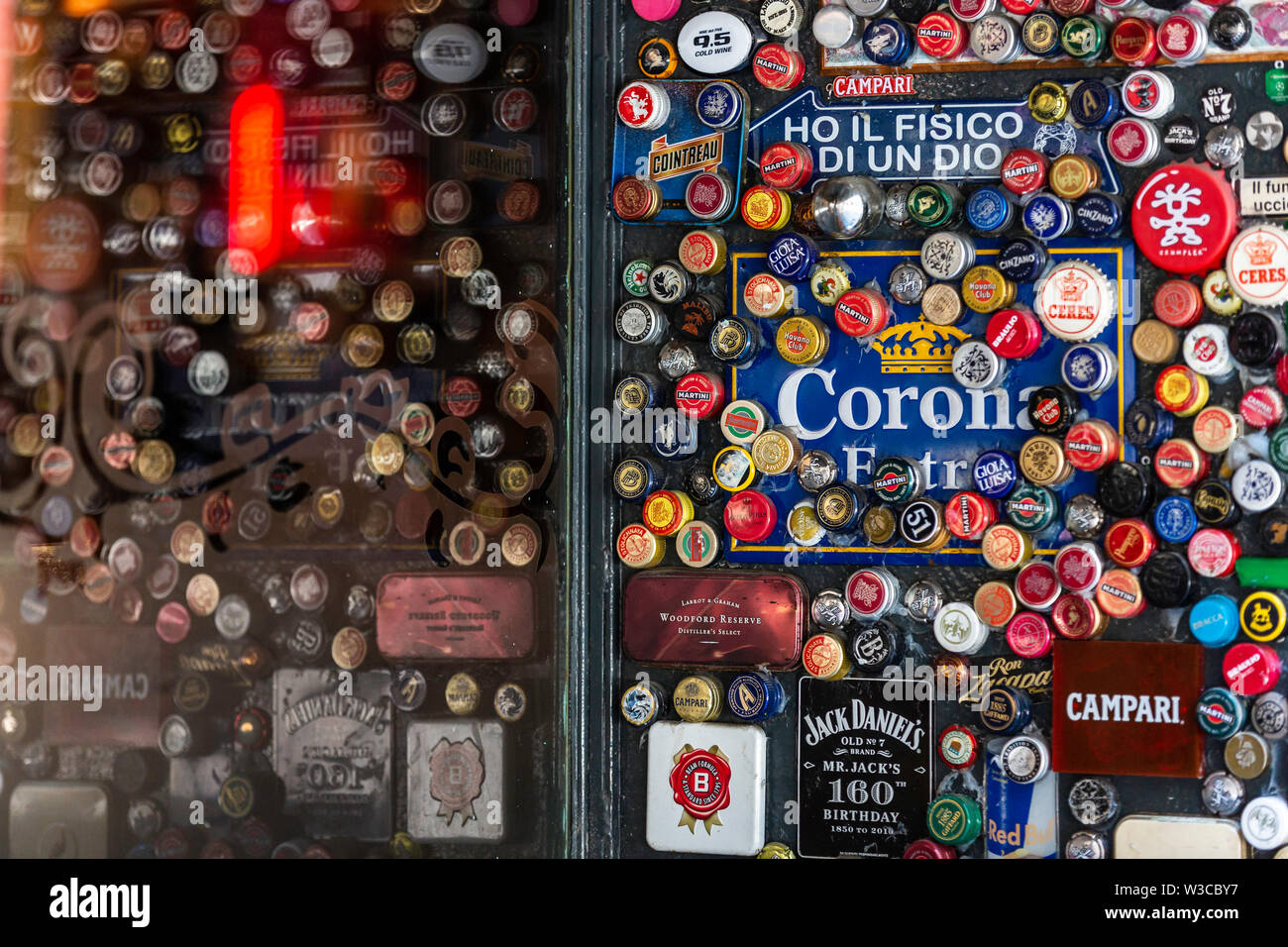 collection of bottle caps in Bergamo, Italy Stock Photo - Alamy