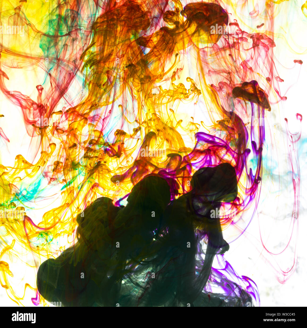 Acrylic colors and ink in water. Abstract background Stock Photo - Alamy