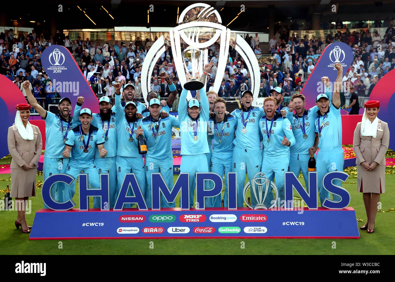 England celebrate winning the ICC World Cup during the ICC World Cup ...