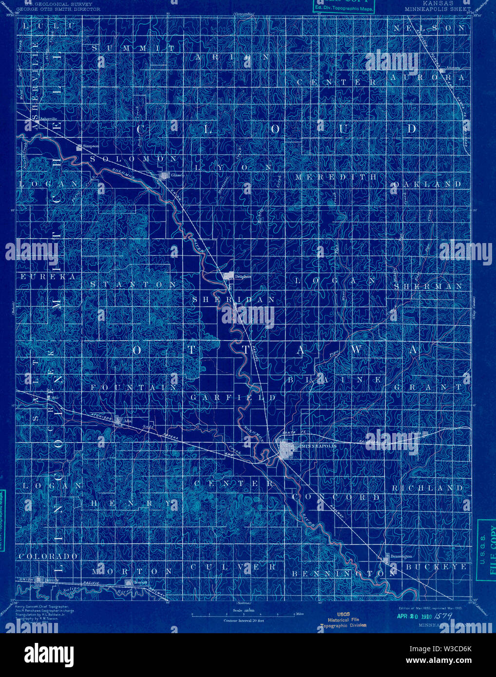 Map of minneapolis kansas hi-res stock photography and images - Alamy