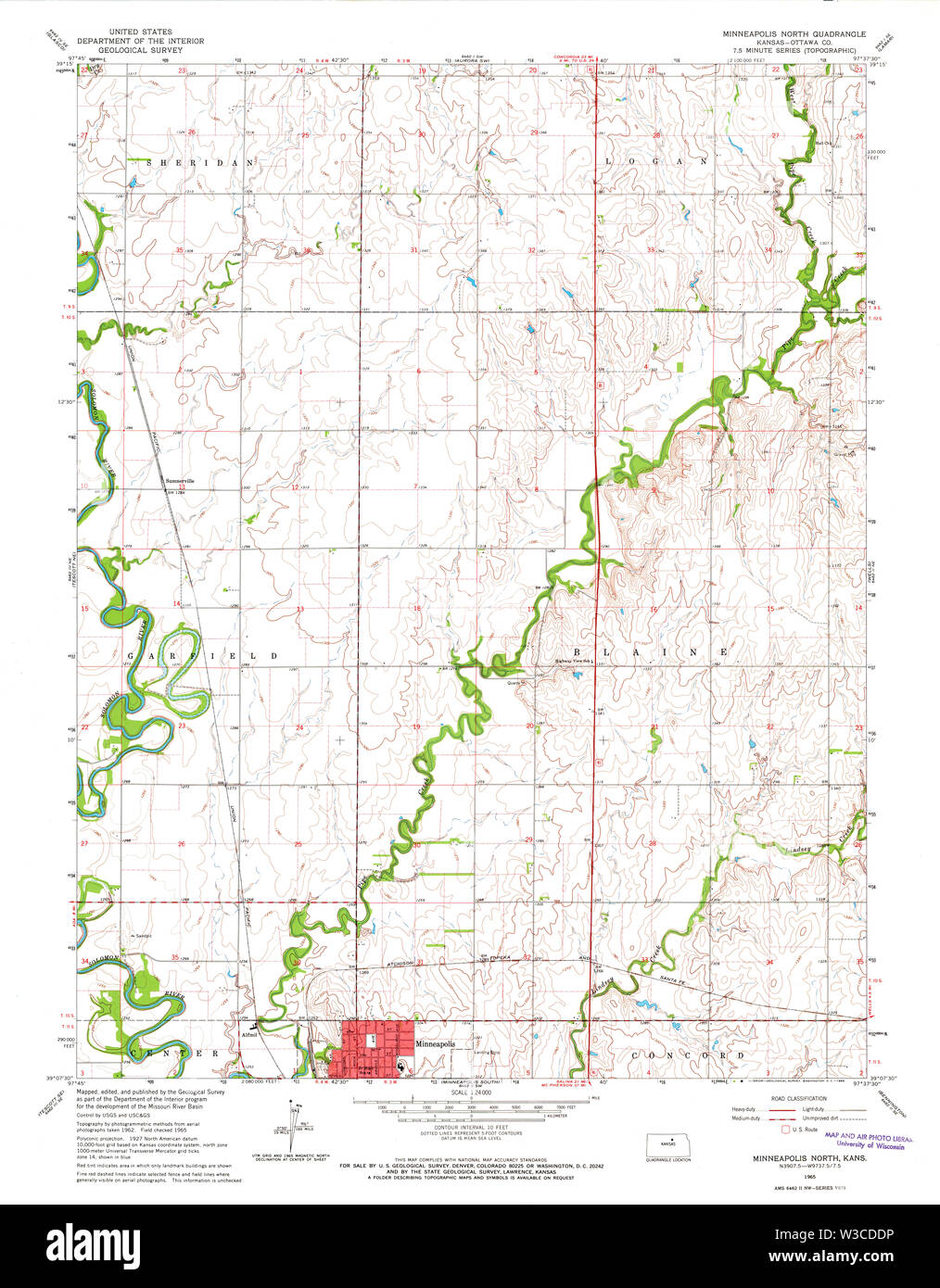 Map of minneapolis kansas hi-res stock photography and images - Alamy