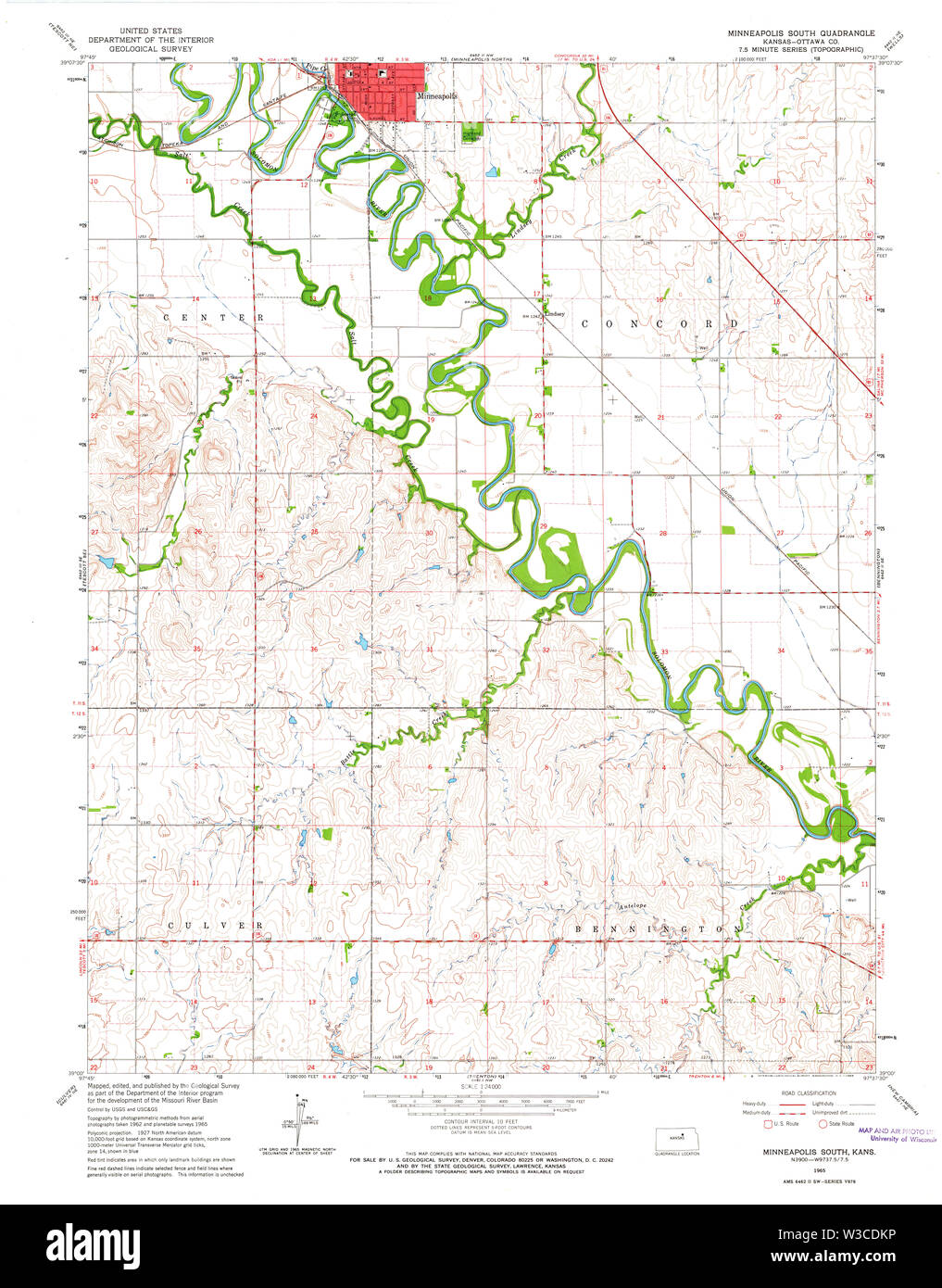 Map of minneapolis kansas hi-res stock photography and images - Alamy