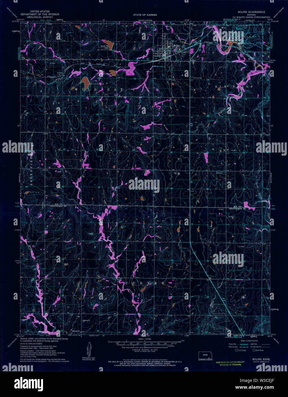 Map of moline kansas hi-res stock photography and images - Alamy