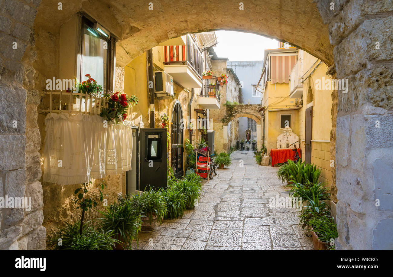 Scenic sight in Bari old town, Puglia (Apulia), southern Italy Stock ...