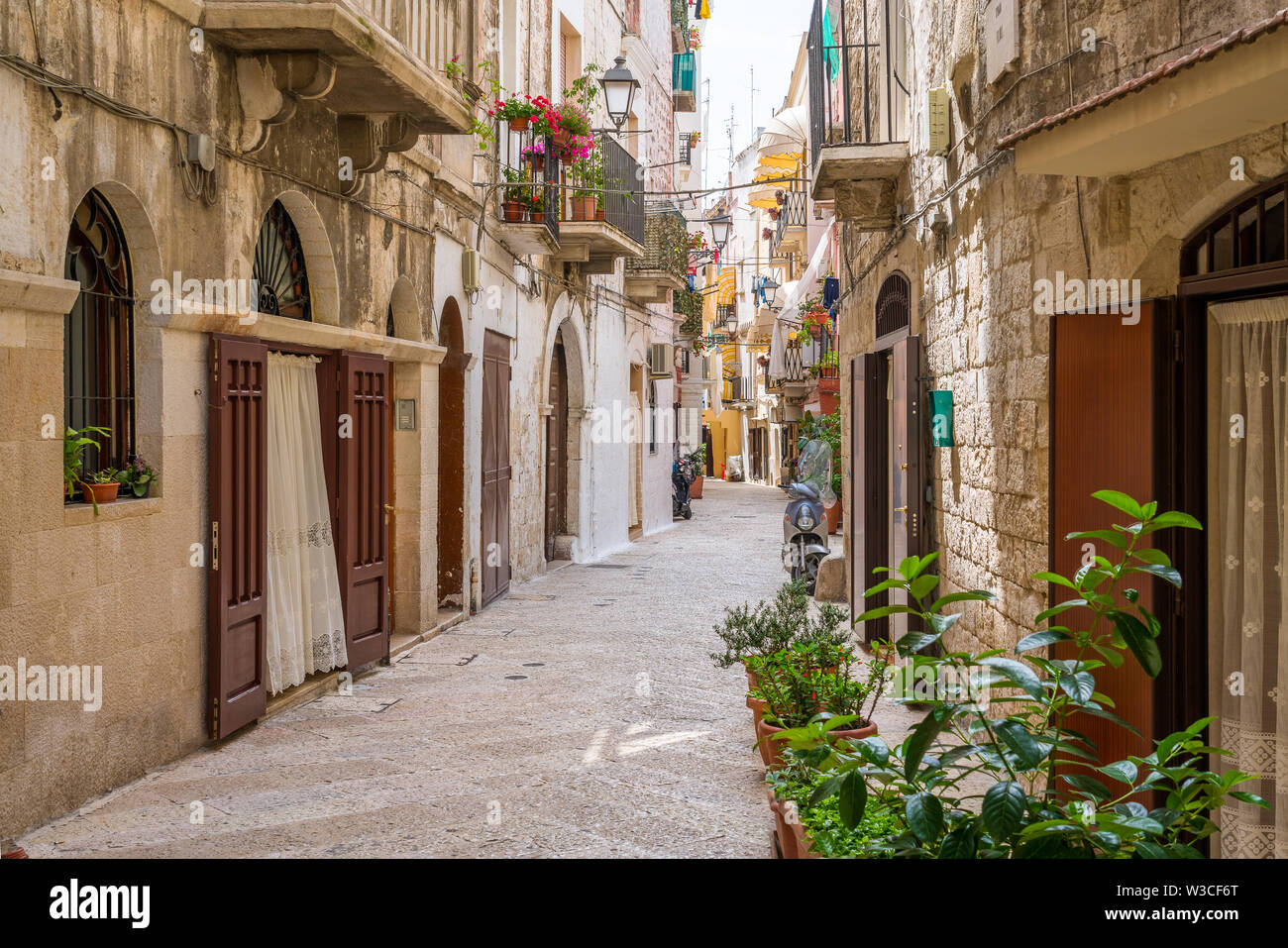 Scenic sight in Bari old town, Puglia (Apulia), southern Italy Stock ...