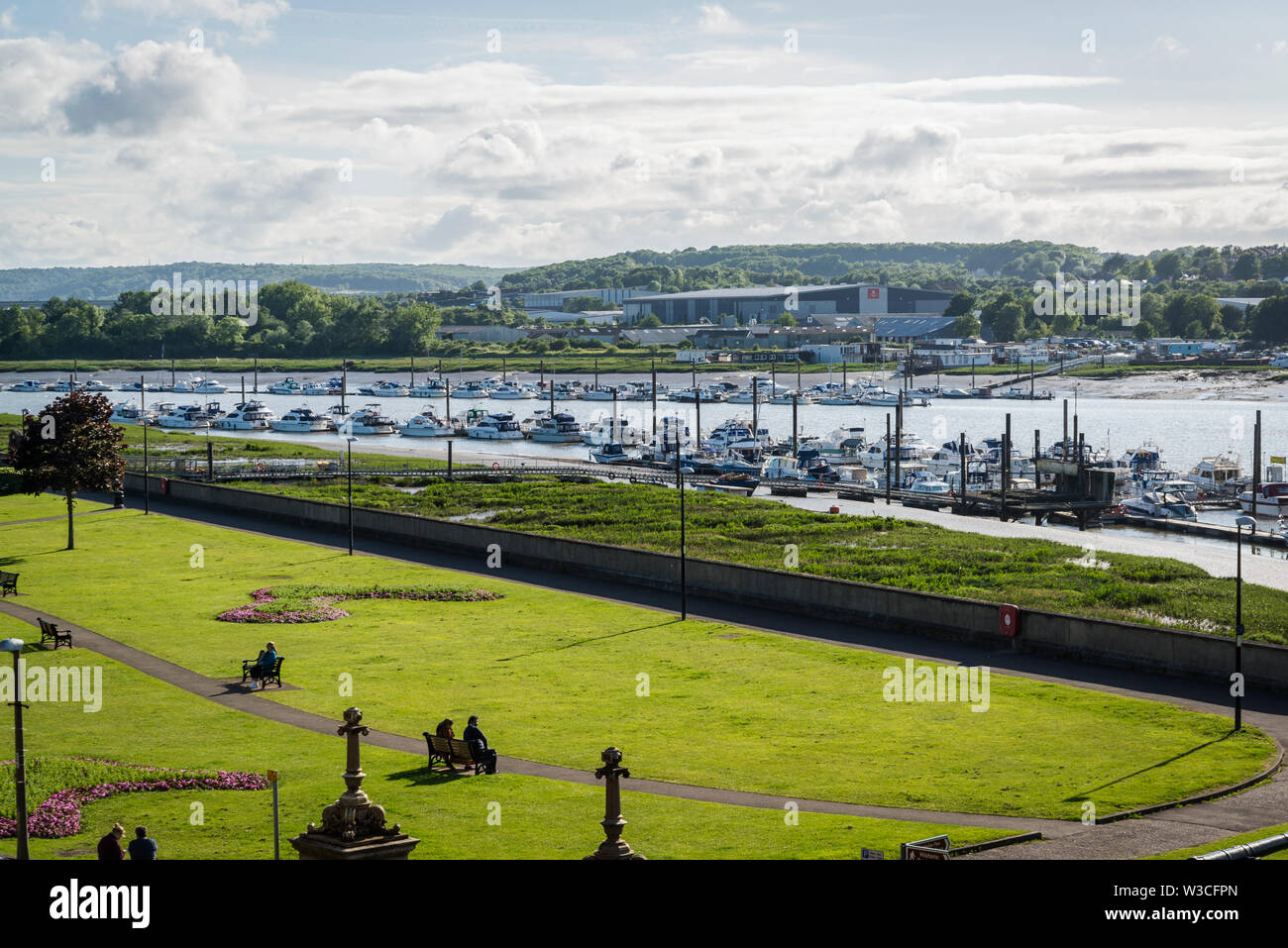 View of the River Medway and Esplanade Gardens situated on the east ...