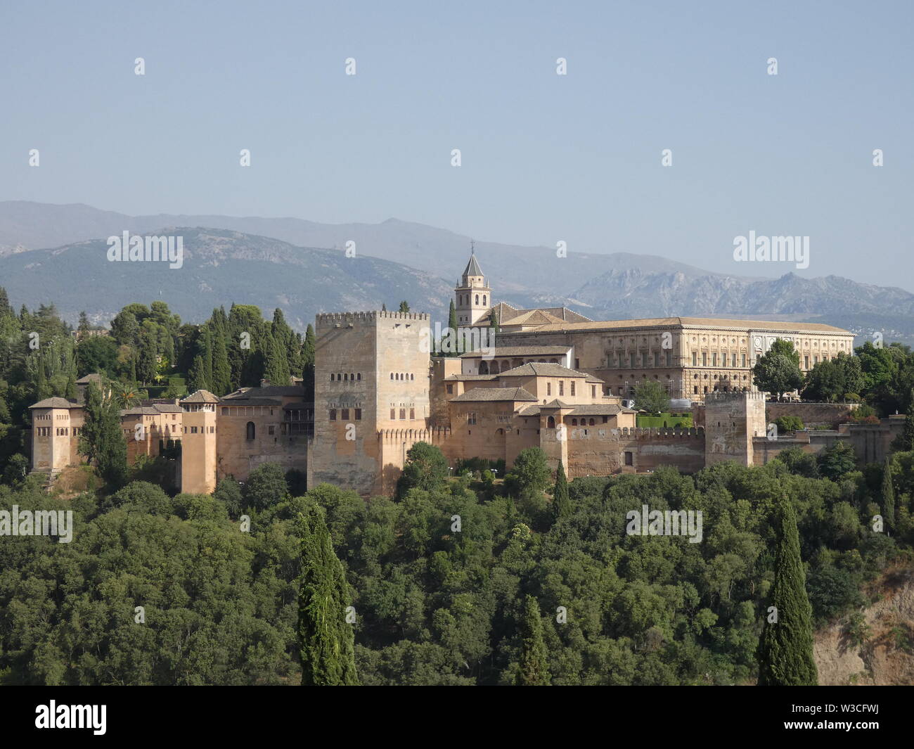 Views of Alhambra from the San Nicolás viewpoint, Granada, Spain Stock ...