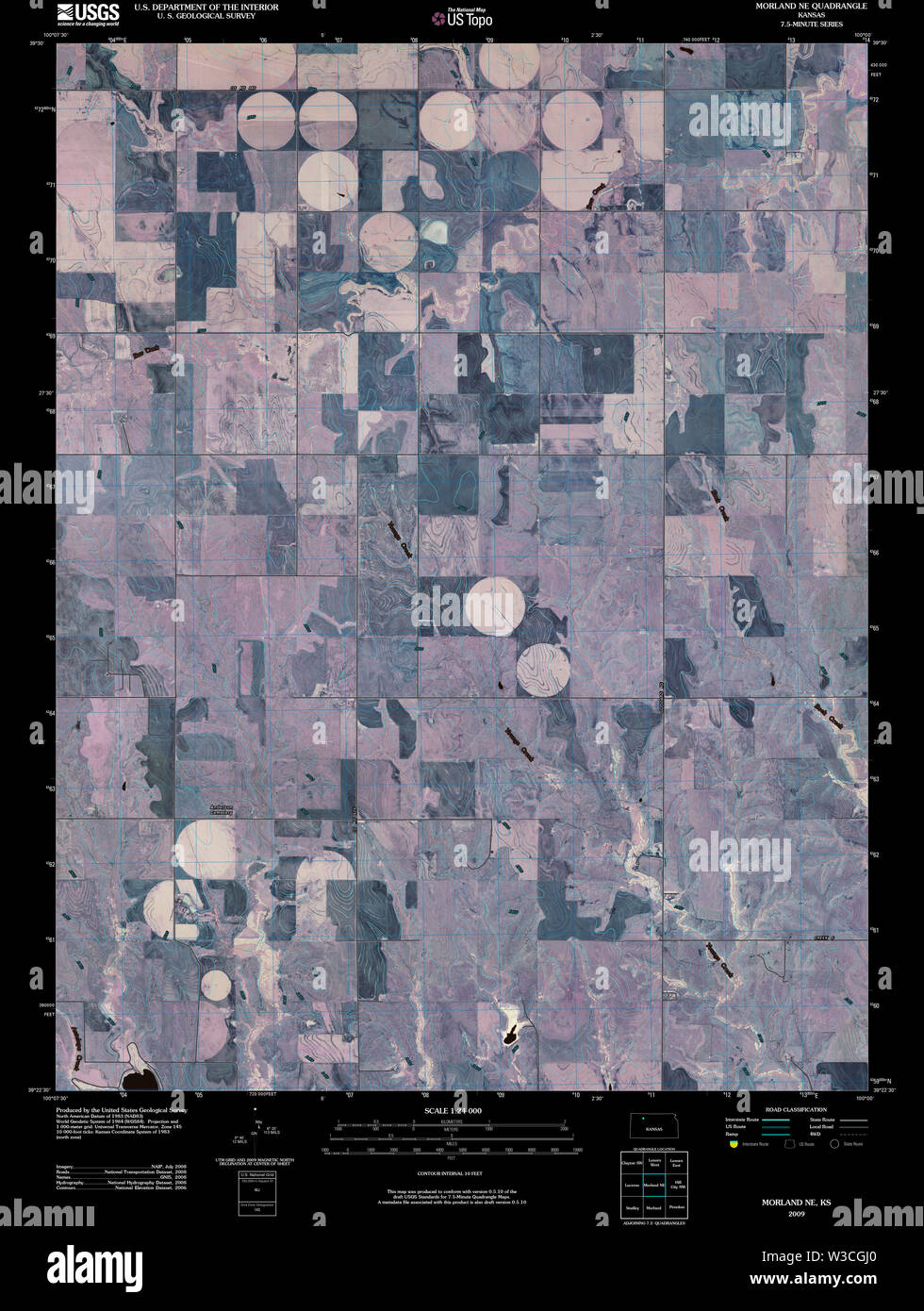 USGS TOPO Map Kansas KS Morland NE 20091126 TM Inverted Restoration ...