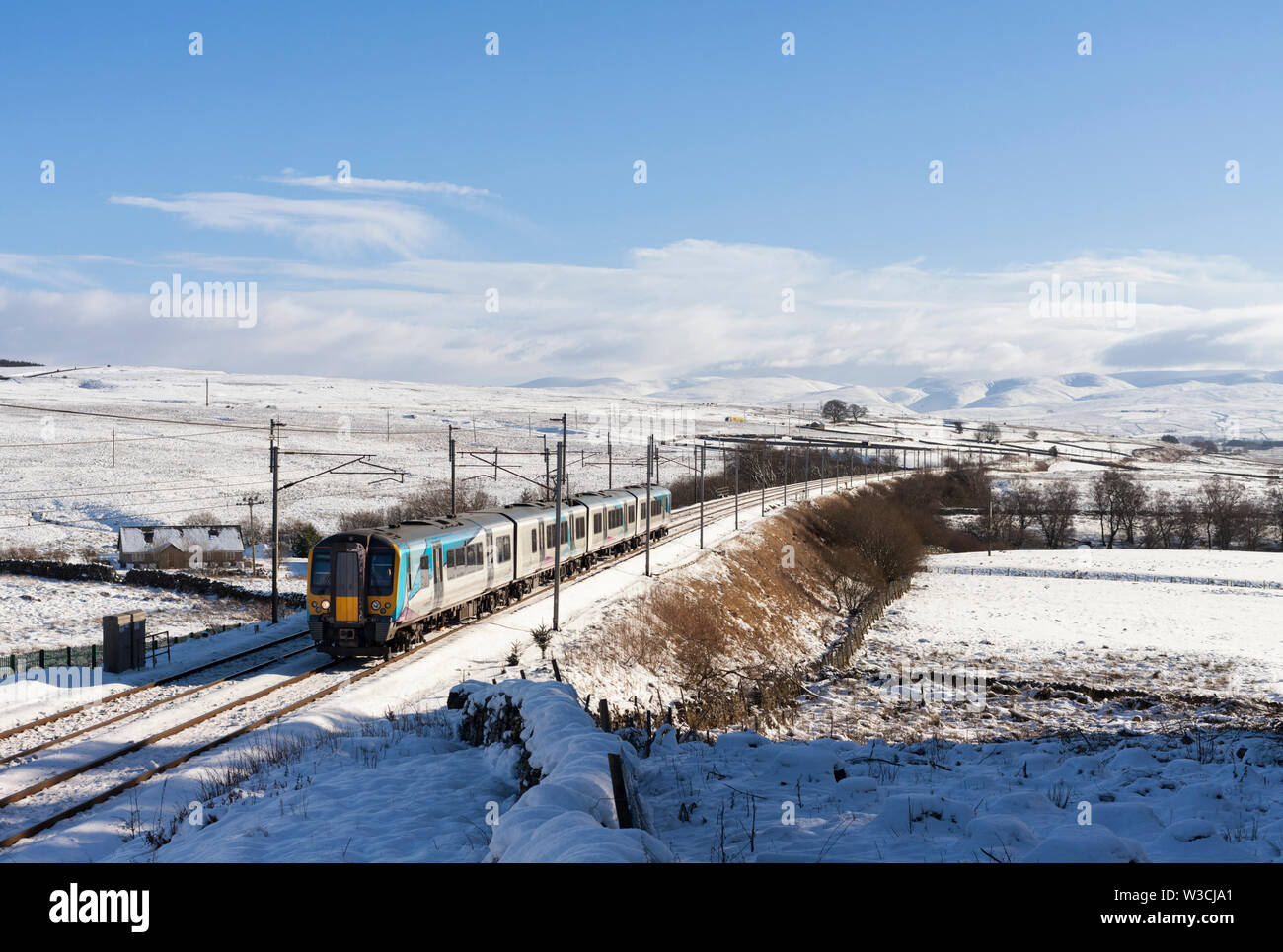 First Transpennine Express class 350 electric train passing Shap Wells ...