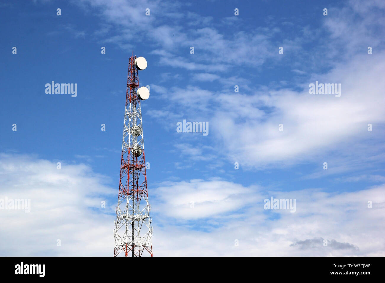 photo of telecommunication tower with beautiful sky background Stock ...