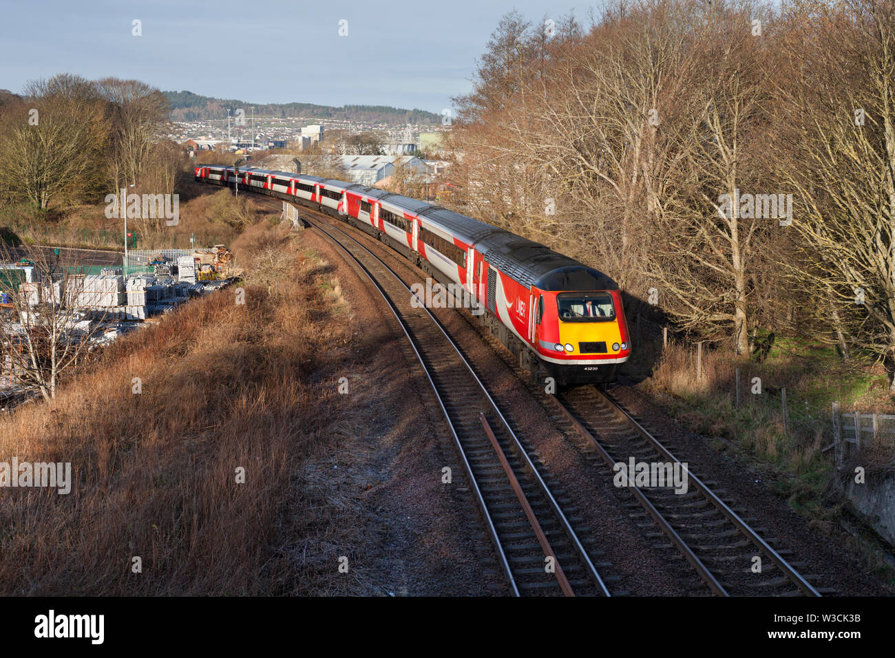 LNER High speed train (intercity 125) leaving Inverness with the 0755 ...