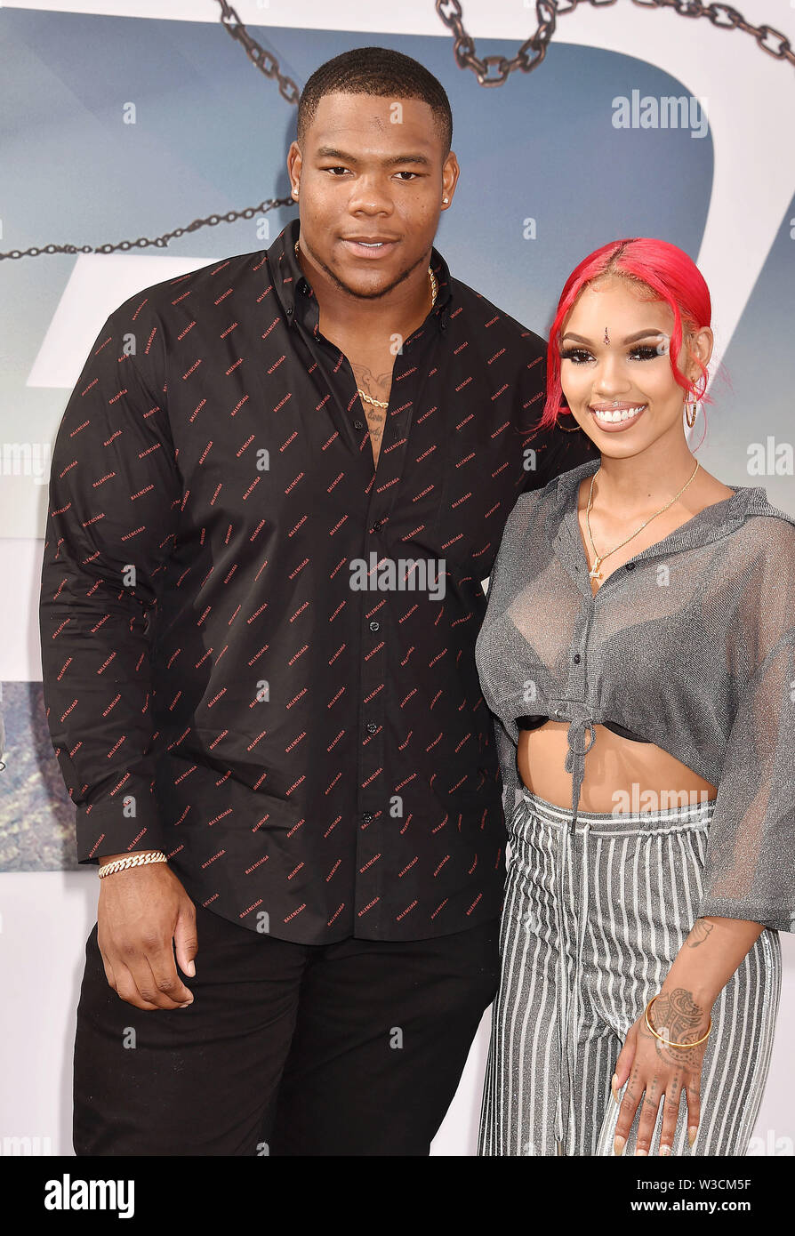 HOLLYWOOD, CA - JULY 13: Daron Payne (L) and Yaunna Taylor attend the ...