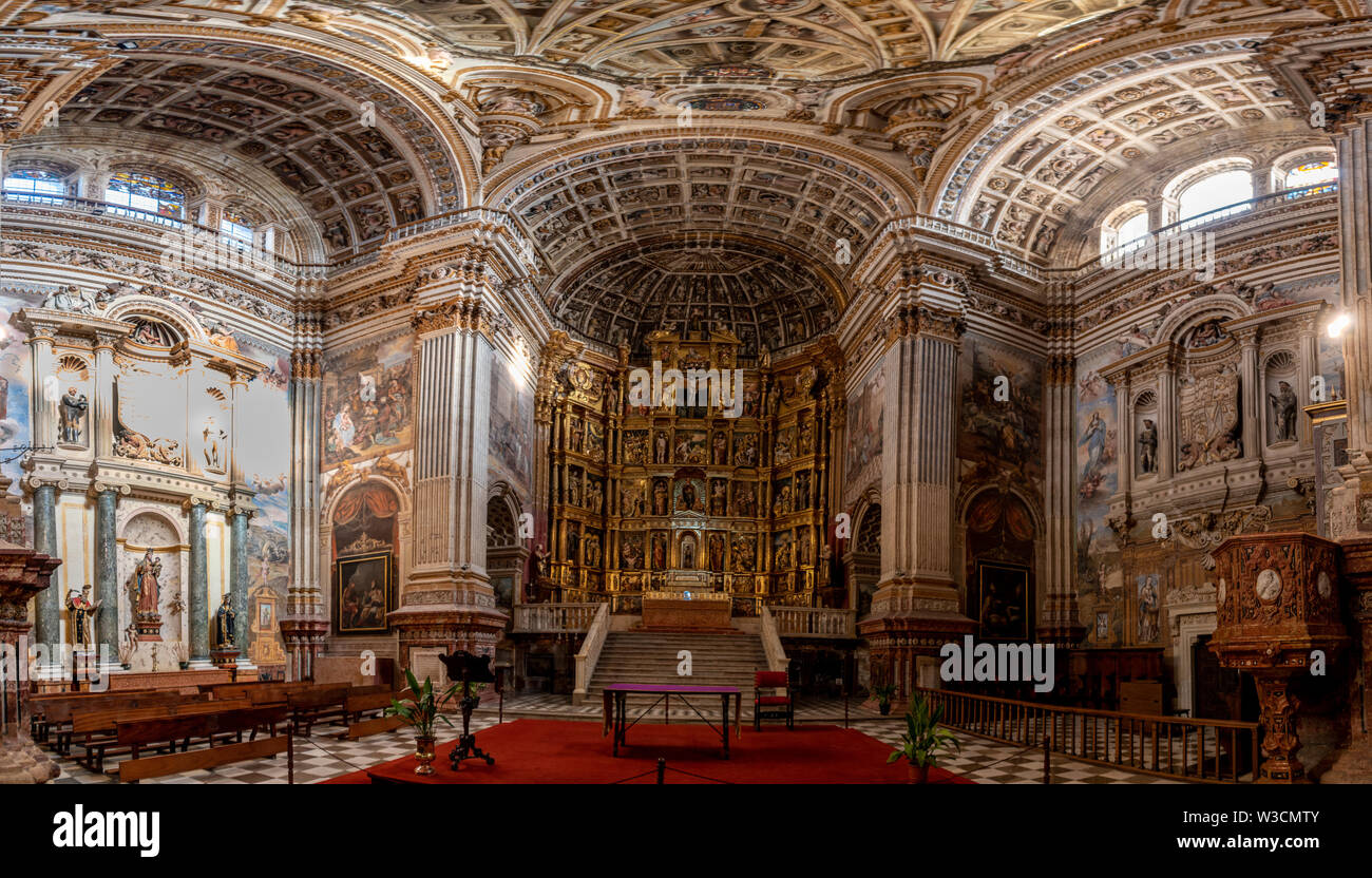 A panoramic view of the Real Monasterio de San Jerónimo in Granada ...