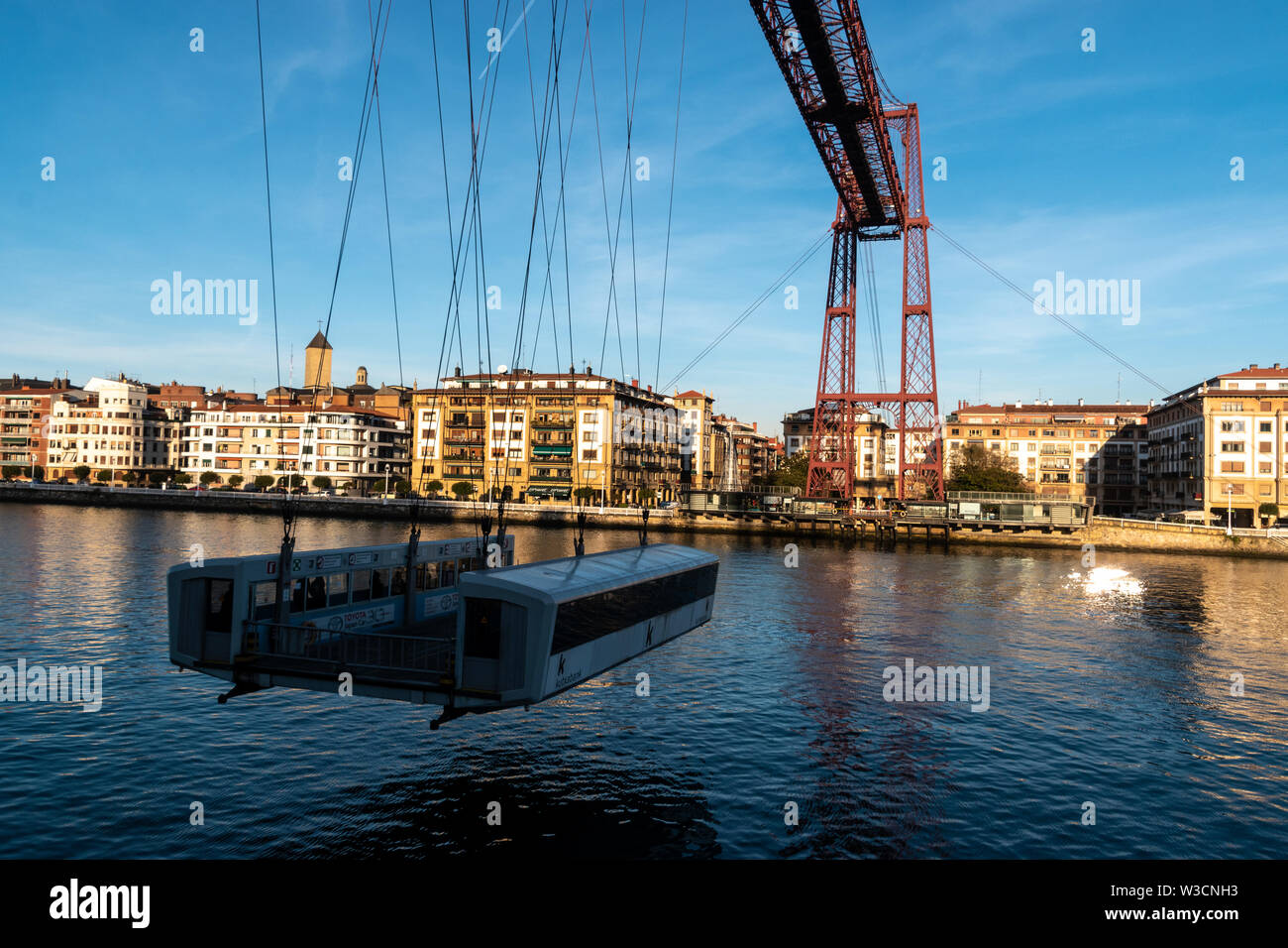 The Vizcaya Bridge in Bilbao, Spain and one of the few remaining ...