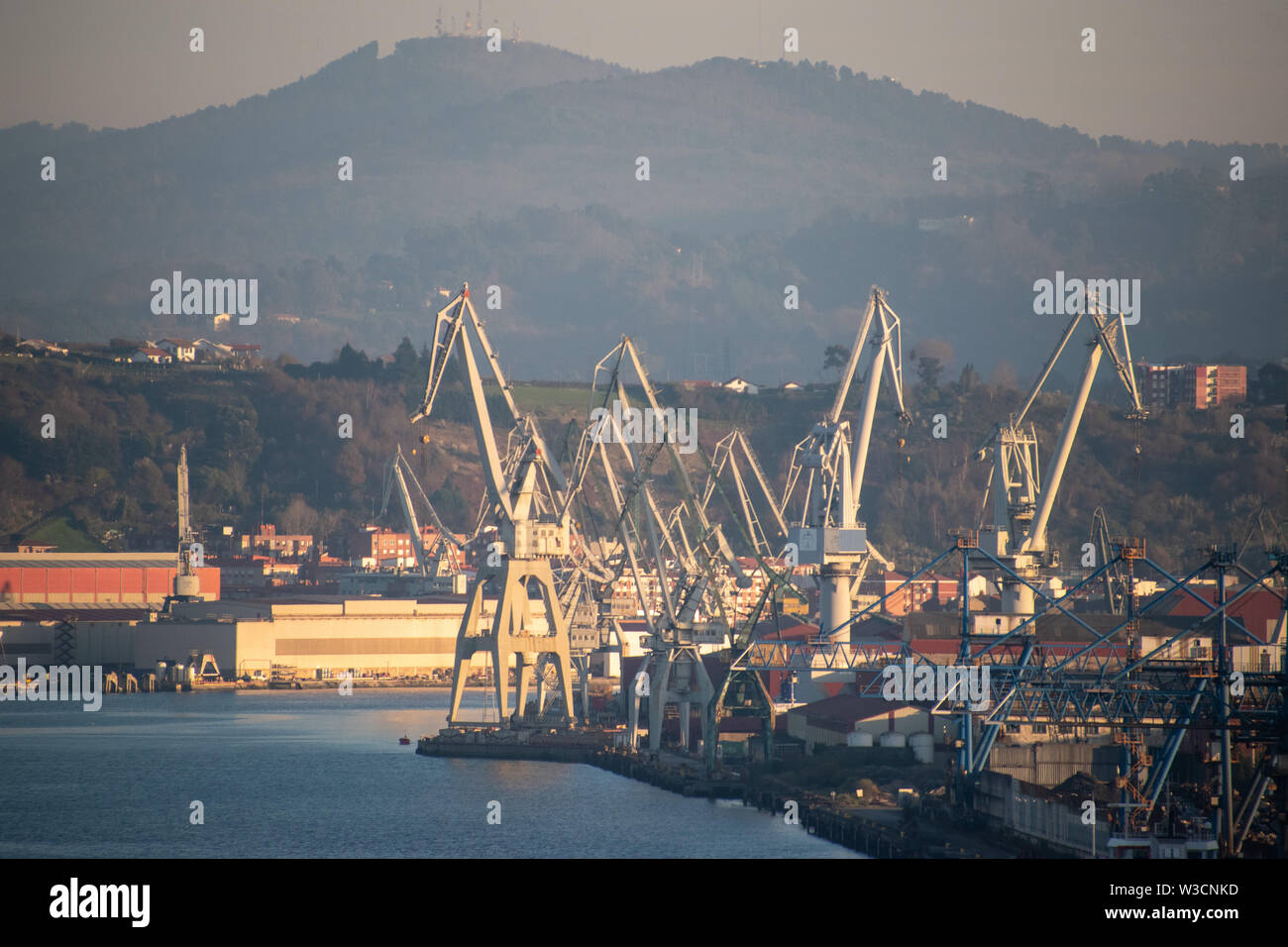 The industrial sea port from the city of Bilbao, Spain Stock Photo - Alamy