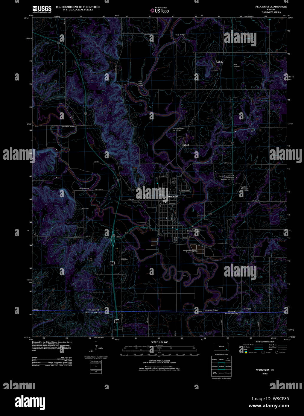 Neodesha map hi-res stock photography and images - Alamy