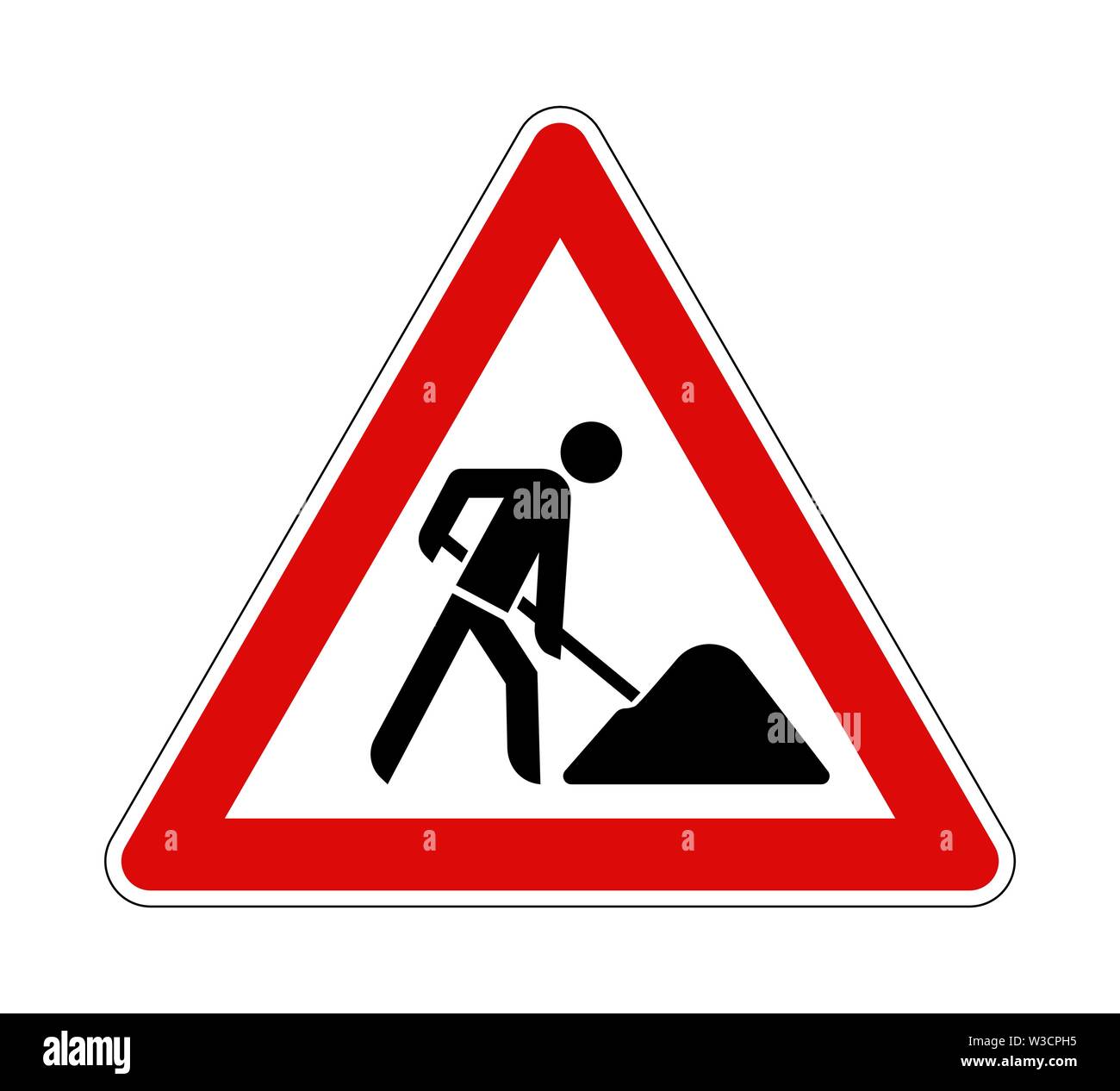 Under construction road traffic maintenance sign with red frame Stock ...