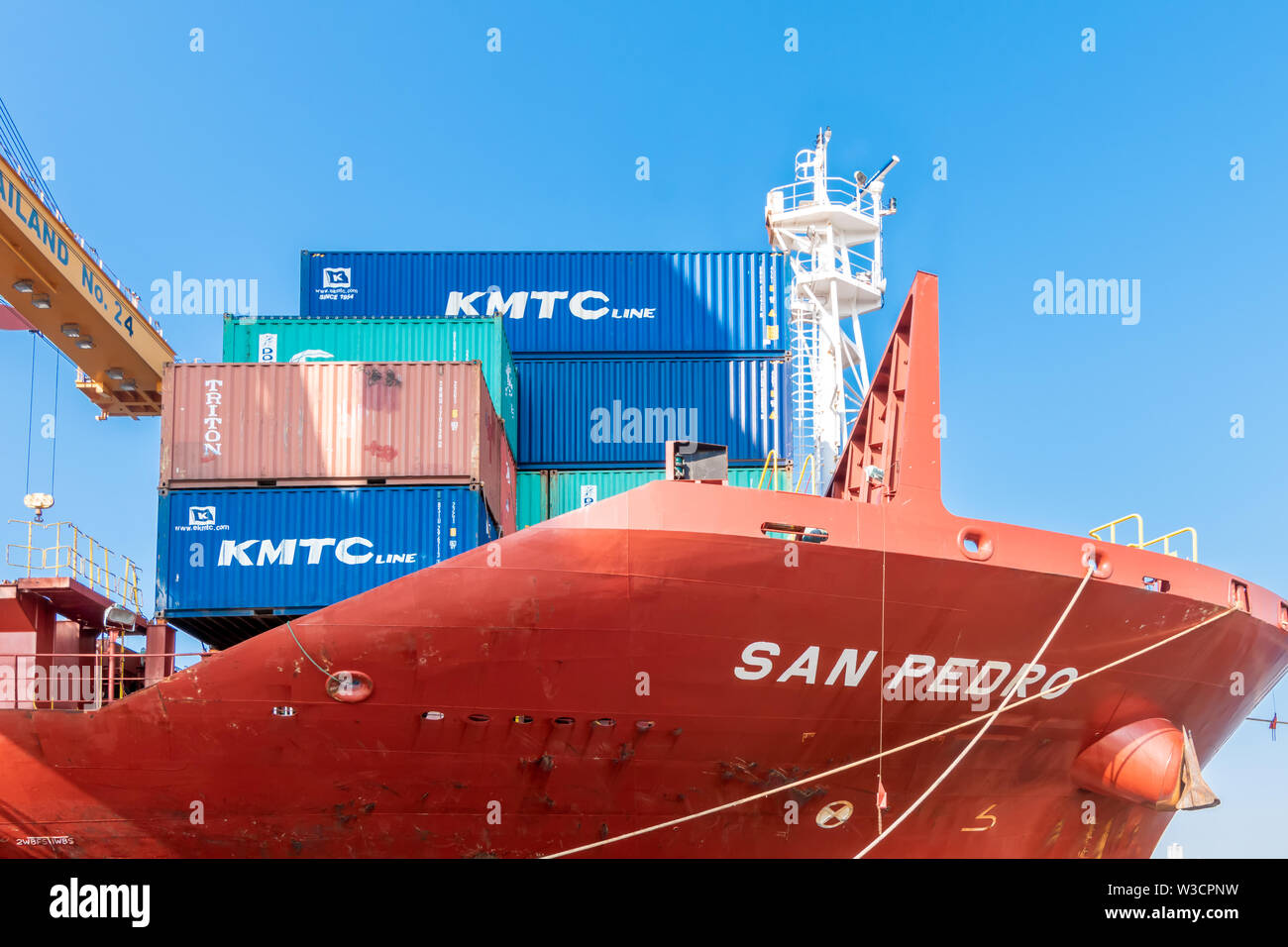 BANGKOK,THAILAND-May 19 2019 : Transportation of Container Cargo ...