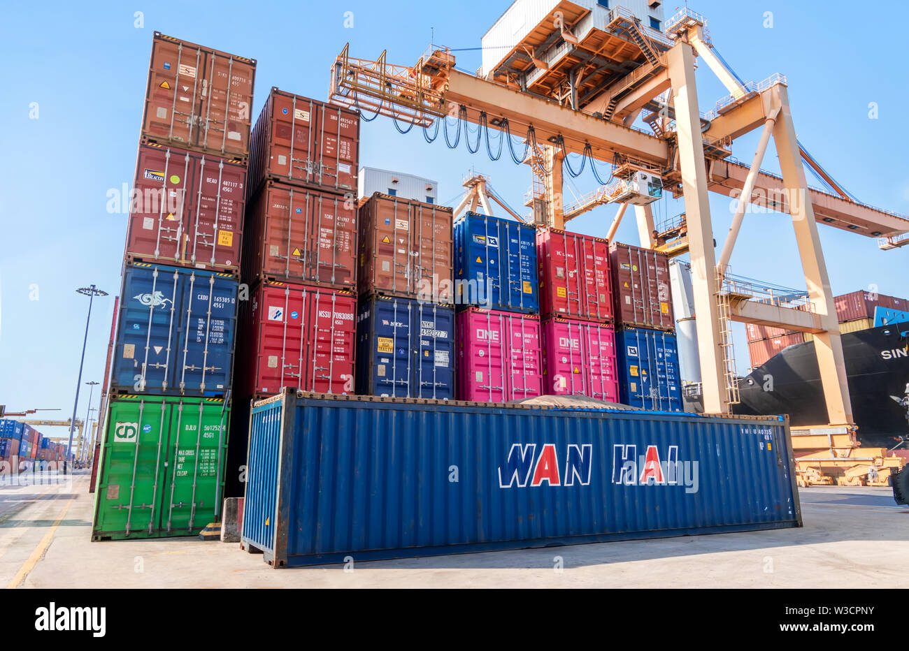 BANGKOK,THAILAND-May 19 2019 : Transportation of Container Cargo ...