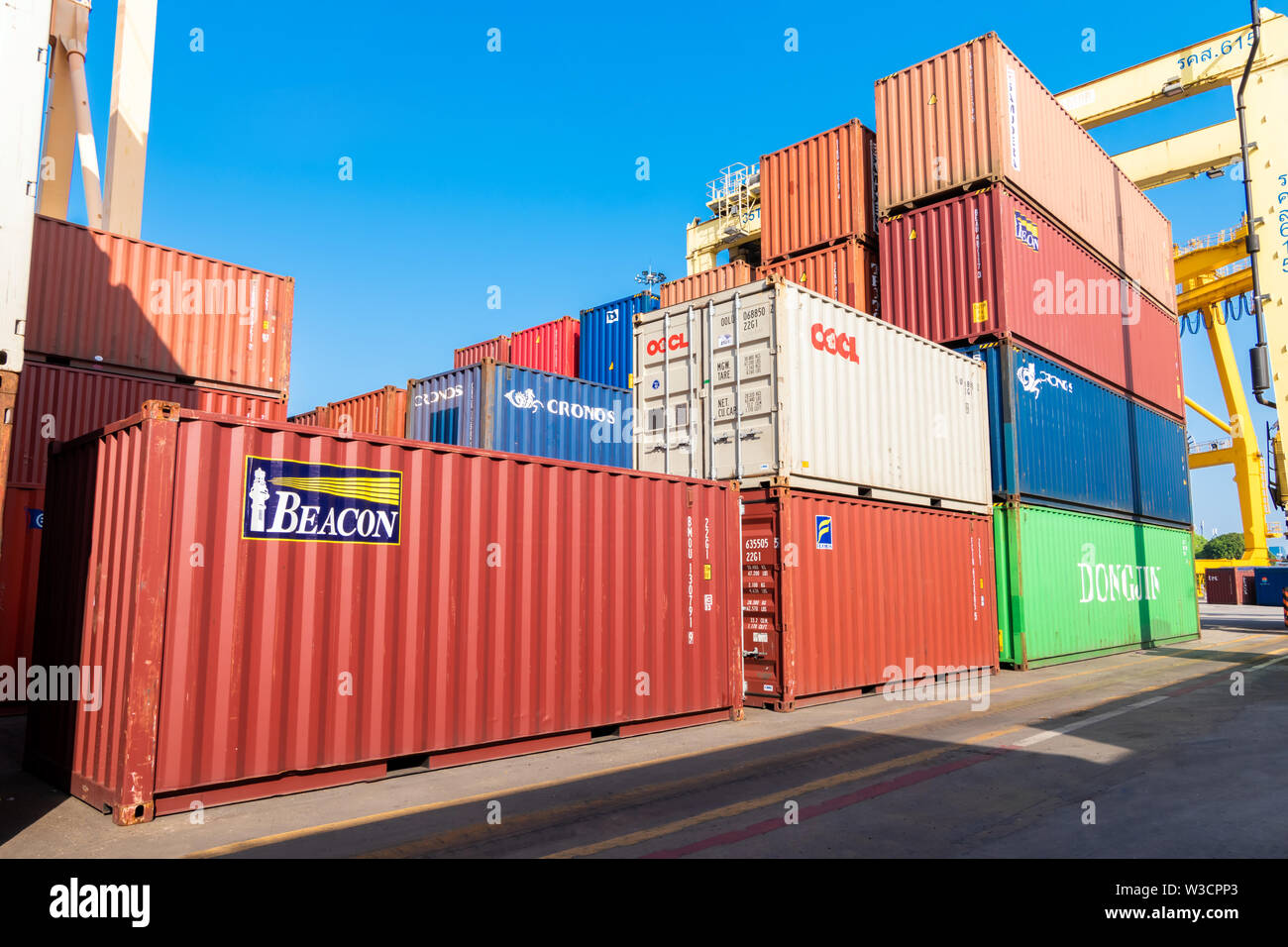 BANGKOK,THAILAND-May 19 2019 : Transportation of Container Cargo ...