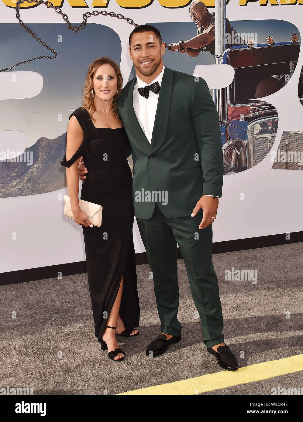 HOLLYWOOD, CA - JULY 13: Josh Mauga (R) and guest attend the Premiere ...