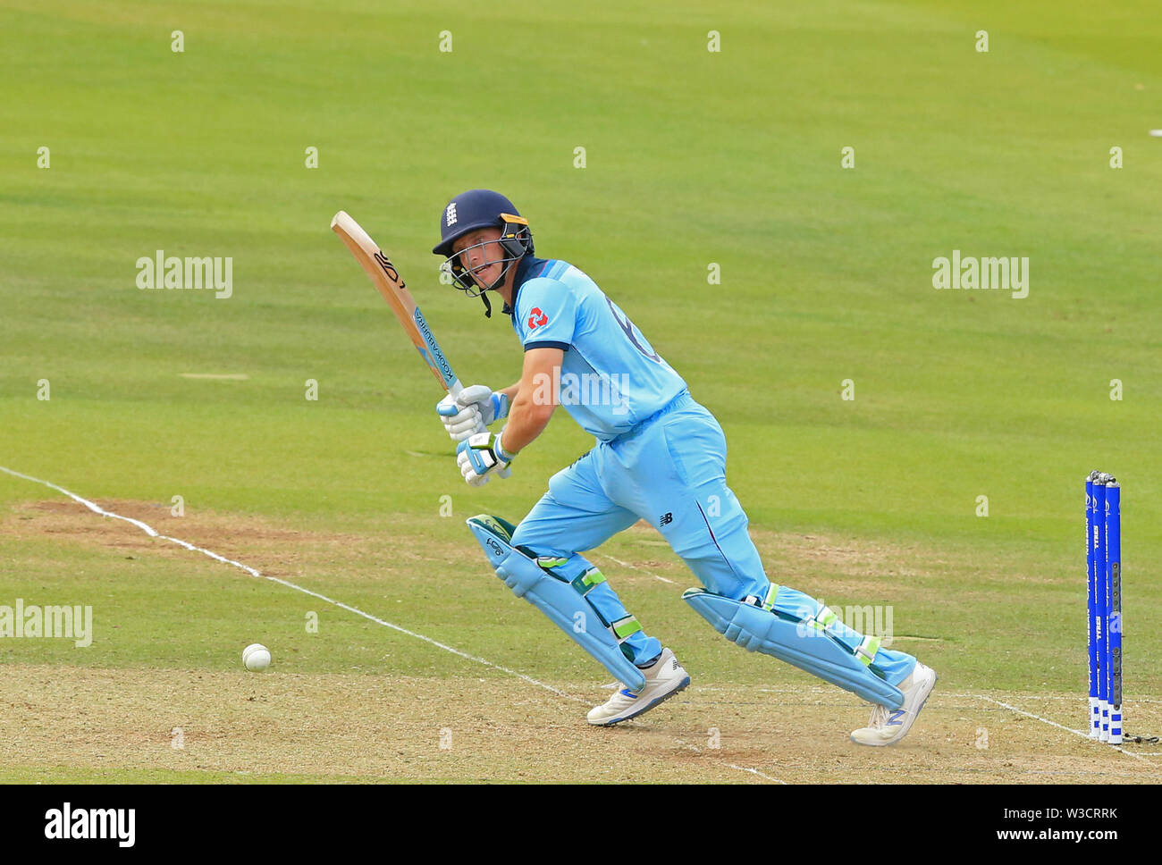 London, UK. 14th July, 2019. Jos Buttler of England batting during the ...