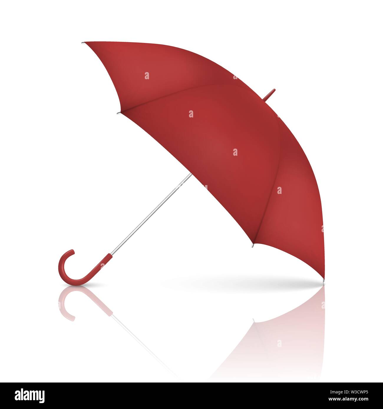 Vector 3d Realistic Render Red Blank Umbrella Icon Closeup Isolated on White Background. Design ...