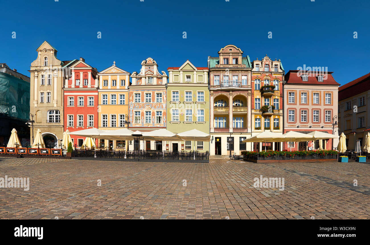 Colorful renaissance facades of old buildings on the Market square in ...