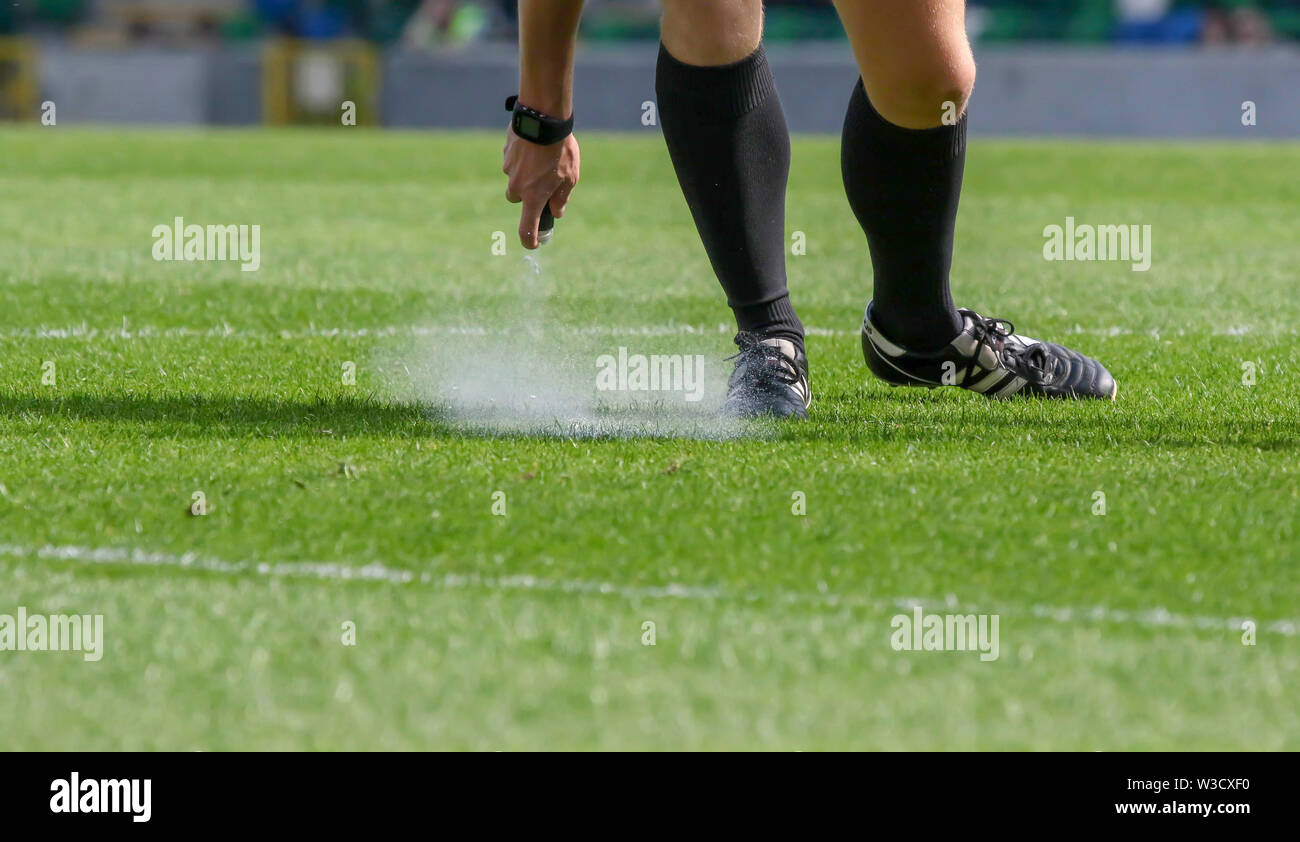 Soccer Referee Spraying Foam High Resolution Stock Photography and ...