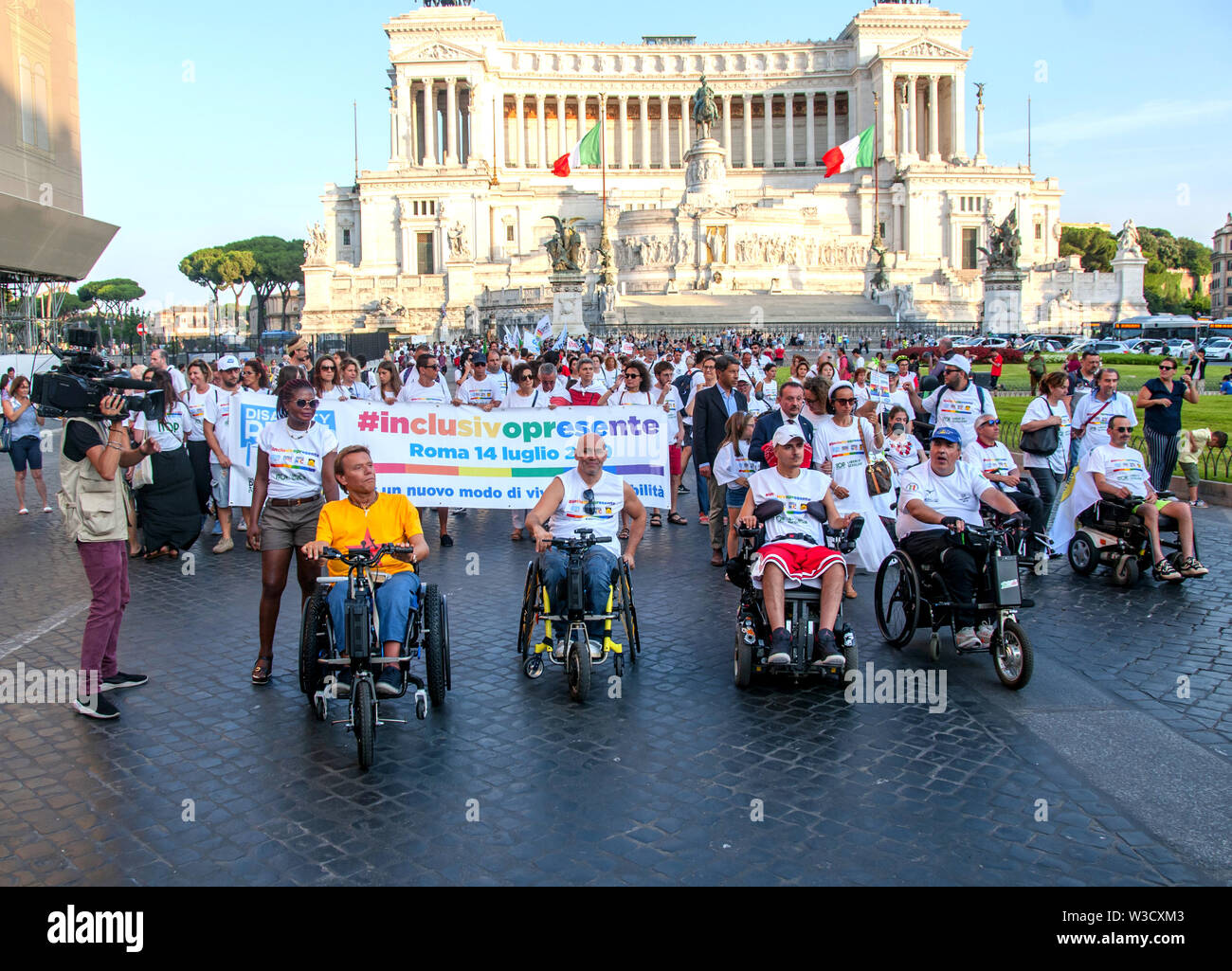 Rome, Italy. 14th July, 2019. Demonstration in Rome and simultaneously ...