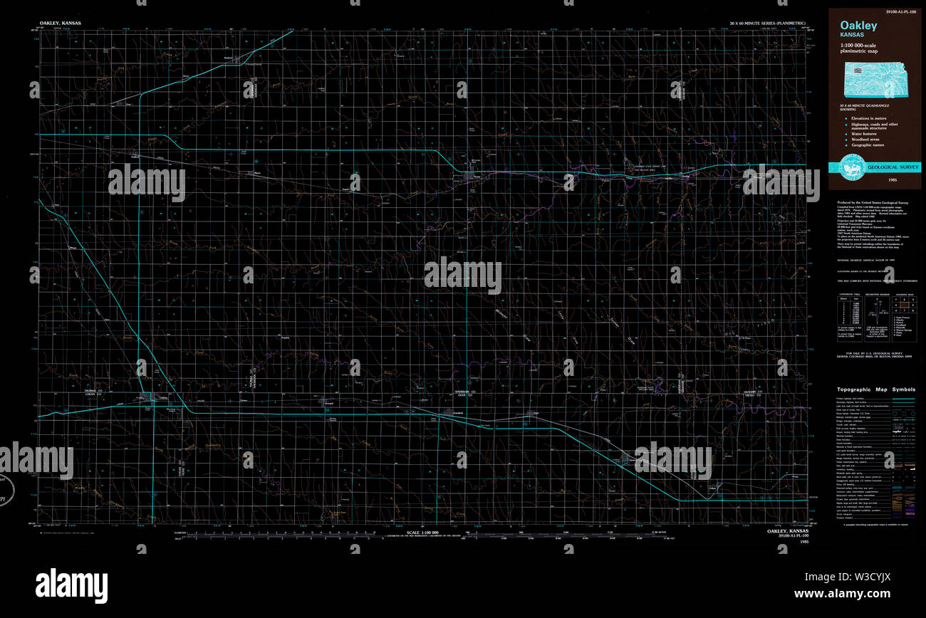 Oakley kansas map hi-res stock photography and images - Alamy