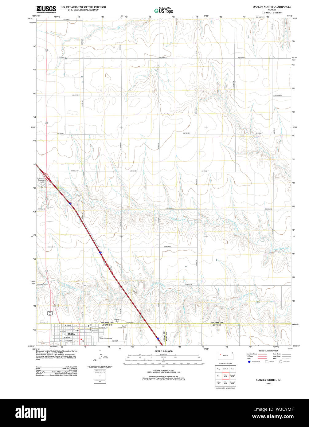 Map of oakley hi-res stock photography and images - Alamy