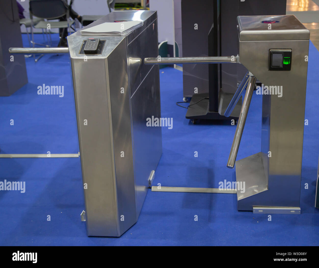 Automatic electronic entrance control ticket gate system Stock Photo ...