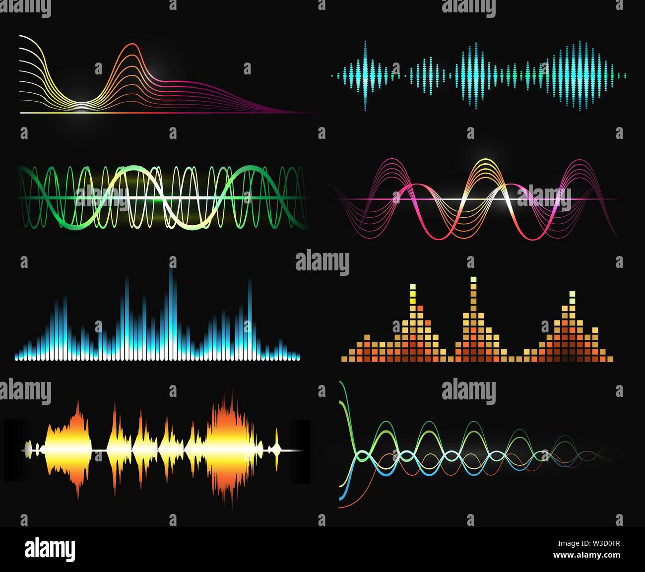 Radio sound wave set Stock Vector Image & Art - Alamy