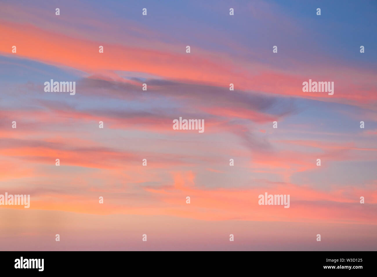 Beautiful sunset background over flat countryside in the Netherlands ...