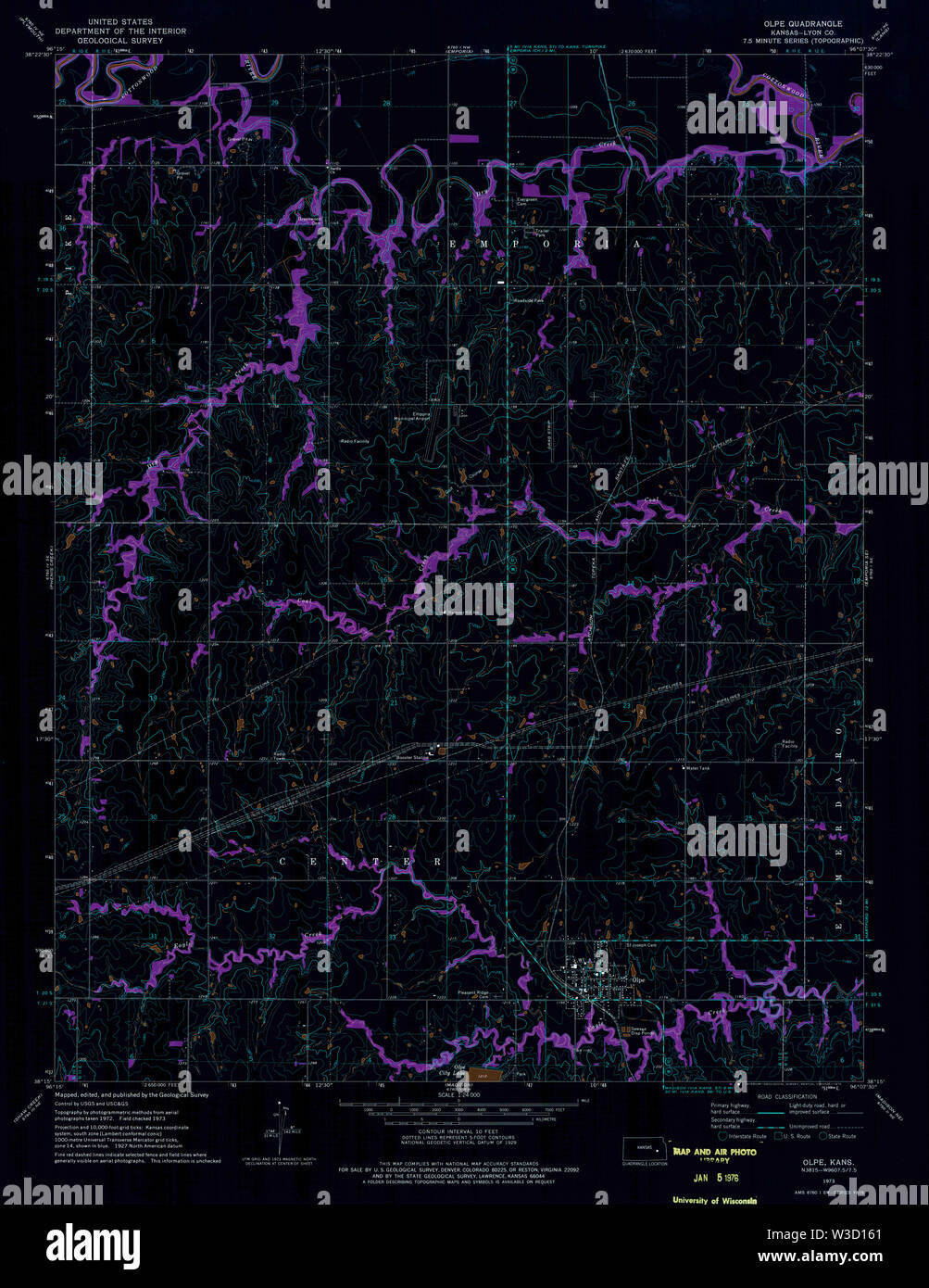 Olpe kansas map hi-res stock photography and images - Alamy