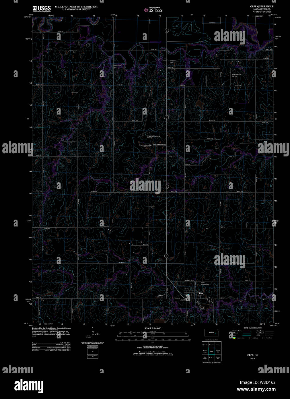 Olpe kansas map hi-res stock photography and images - Alamy