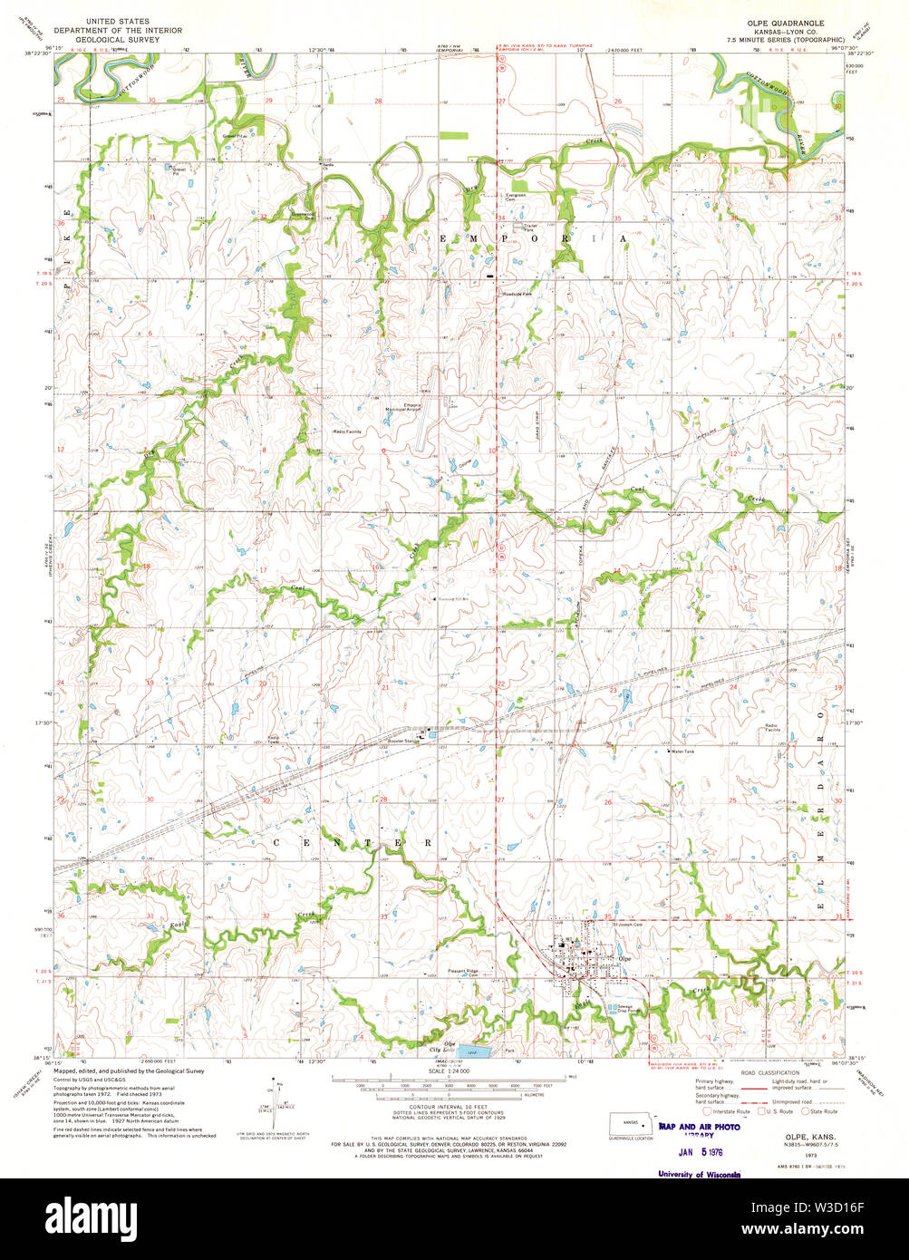Olpe kansas map hi-res stock photography and images - Alamy