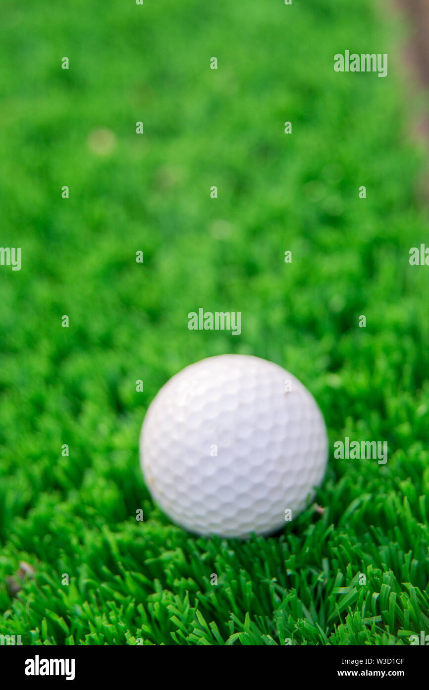 low angle of Golf ball on turf Stock Photo - Alamy