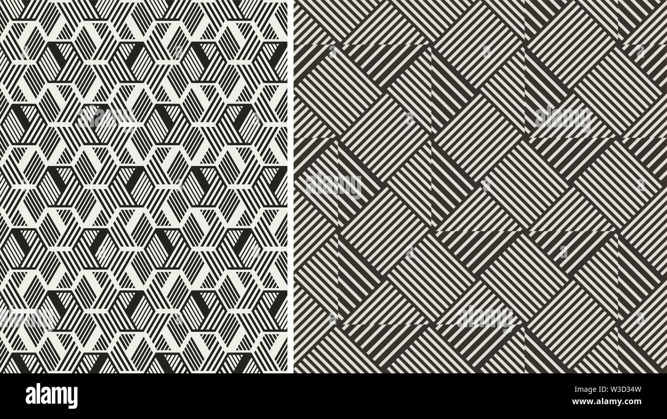 Set of seamless patterns. Abstract geometric background vector Stock ...