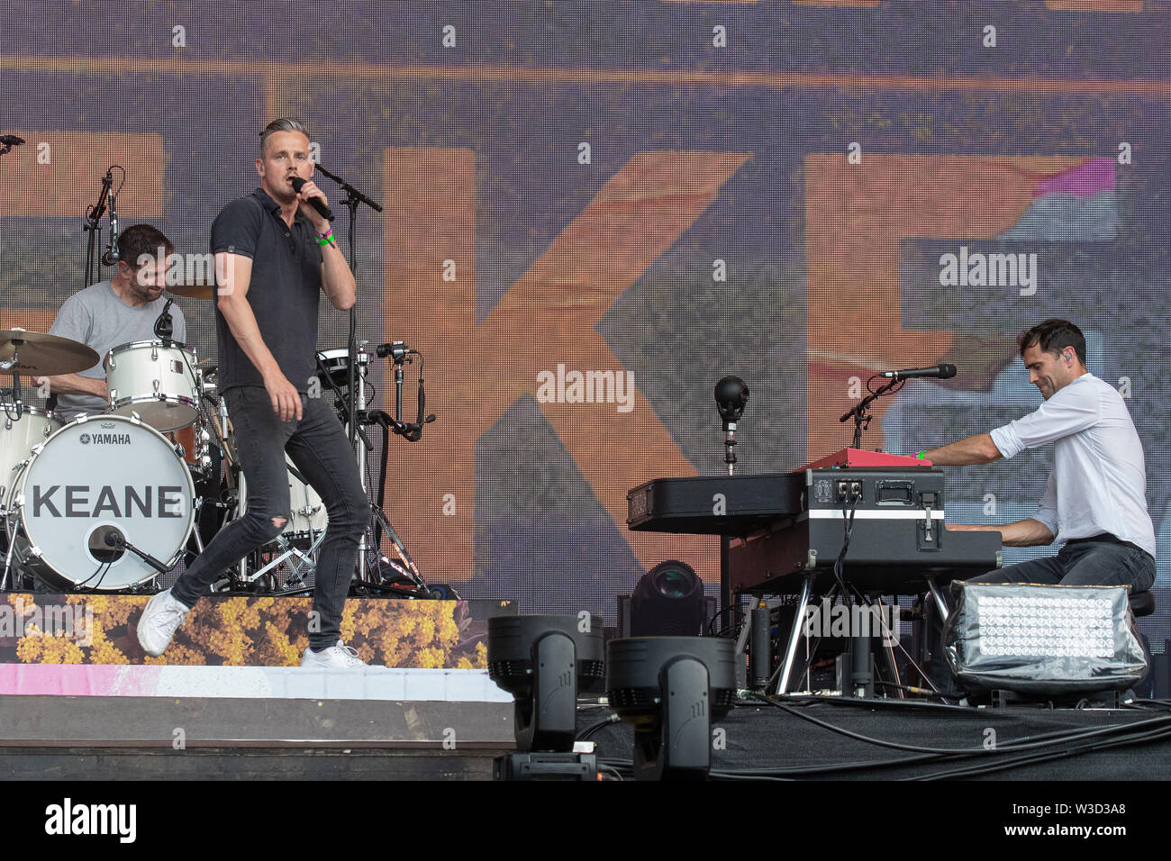 London, UK. 14th July, 2019. Keane (left to right) Richard Hughes, Tom ...