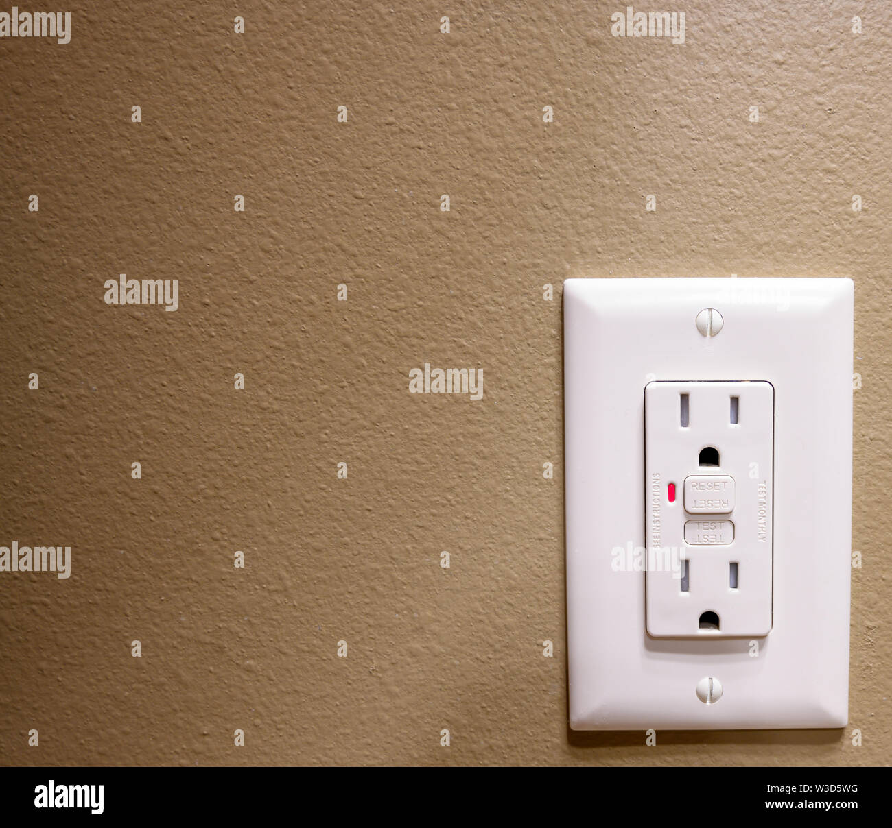 Tripped Ground Fault Interrupter Outlet Stock Photo - Alamy
