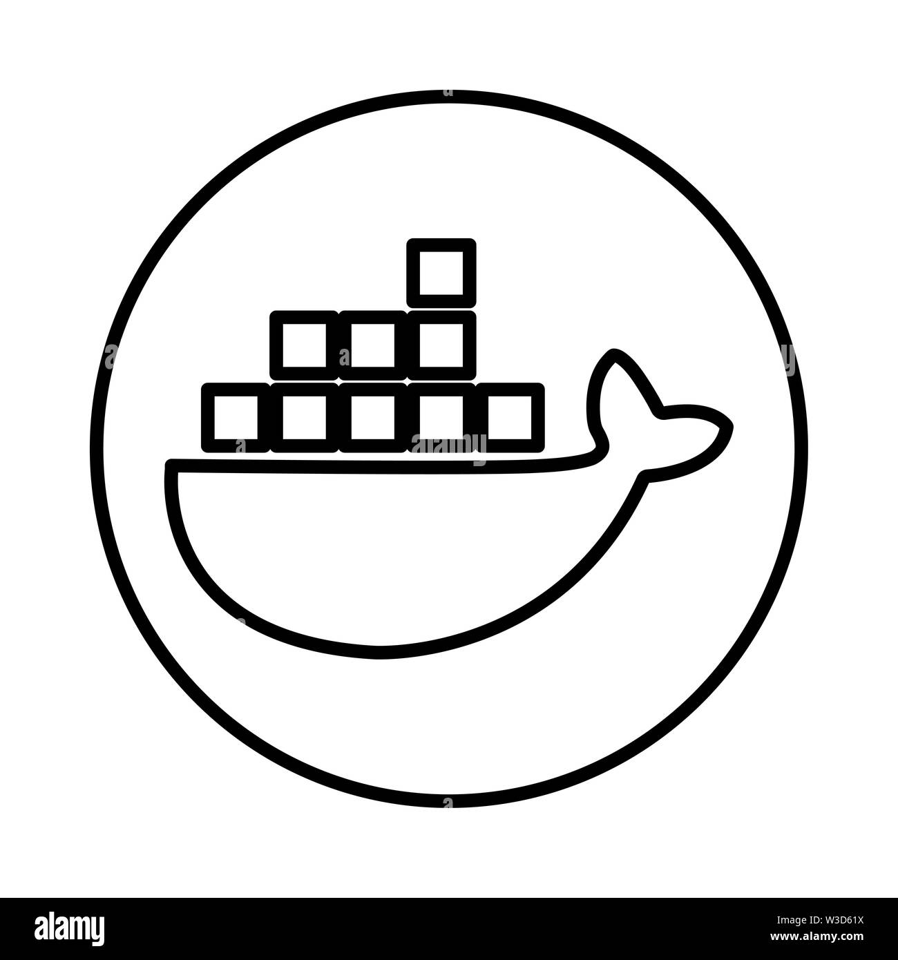 cargo boat shipping icon or logo illustration for website. Perfect use ...