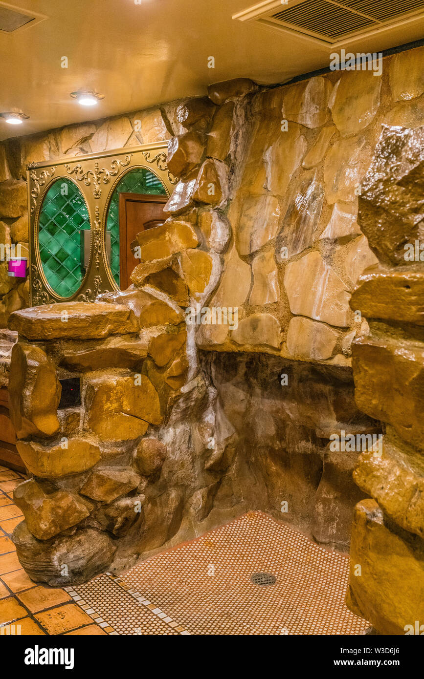 The infamous and kooky waterfall urinal at the Madonna Inn Hotel in San ...