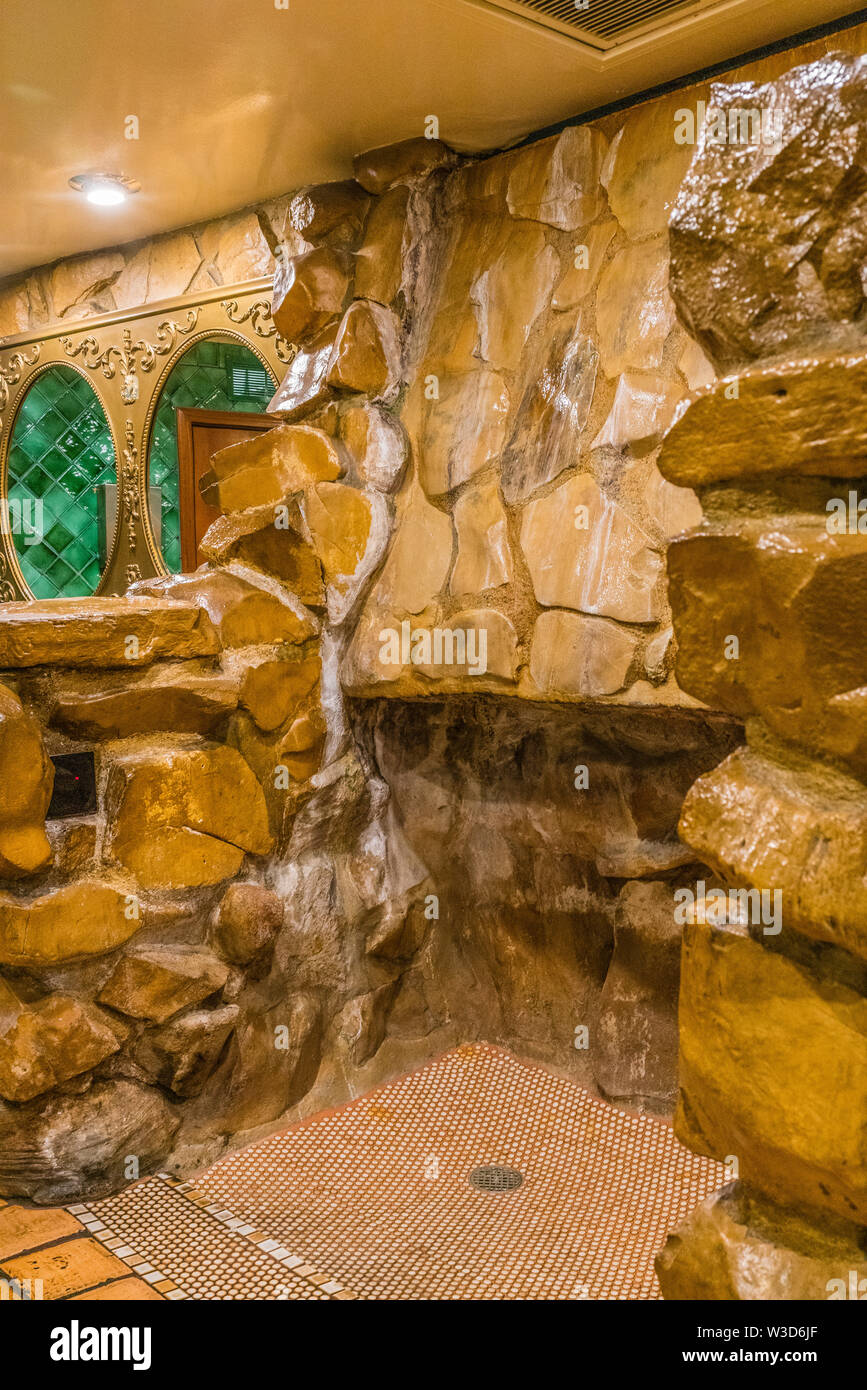 The infamous and kooky waterfall urinal at the Madonna Inn Hotel in San ...